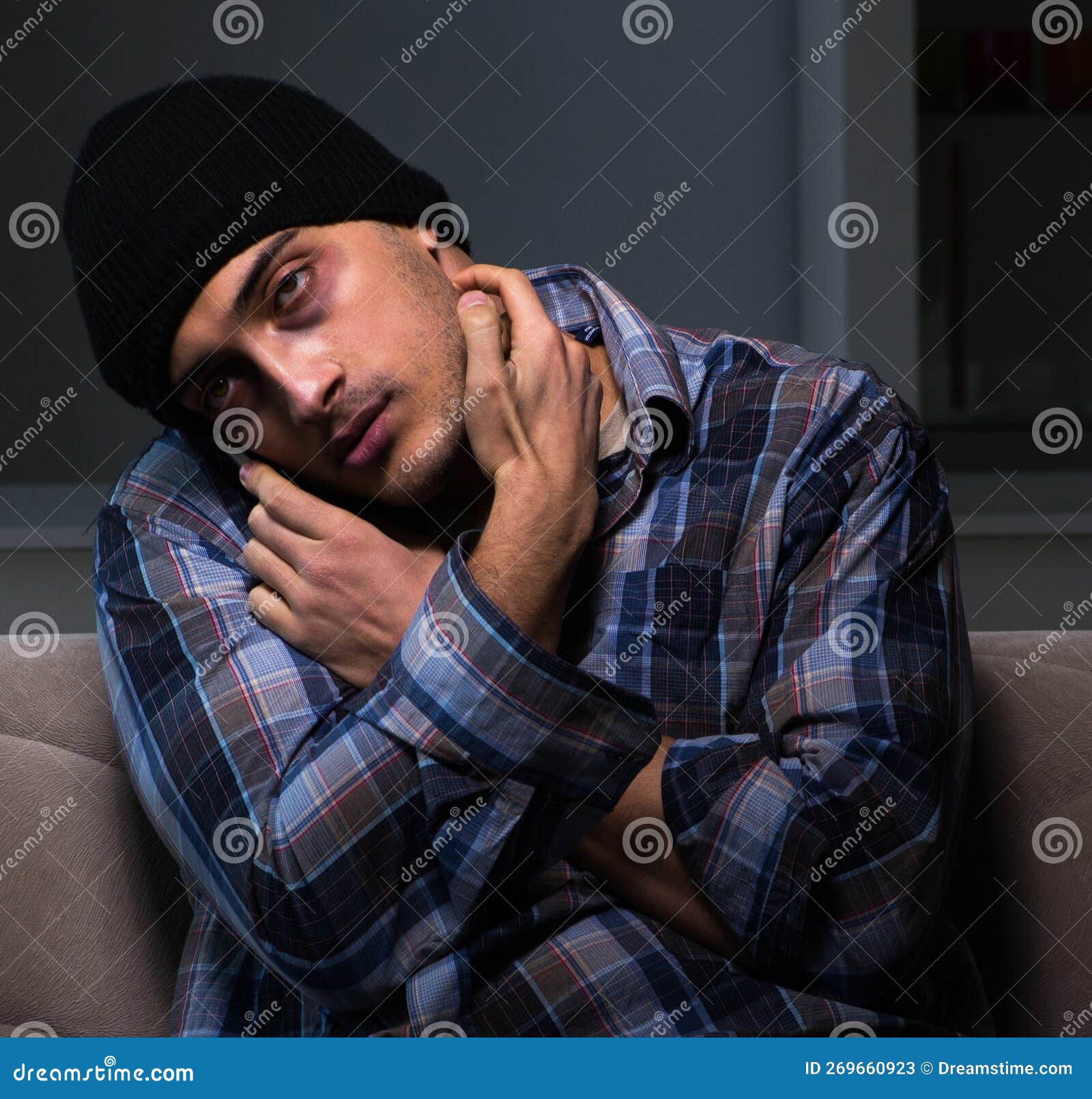 Young Man in Agony Having Problems with Narcotics Stock Image - Image ...