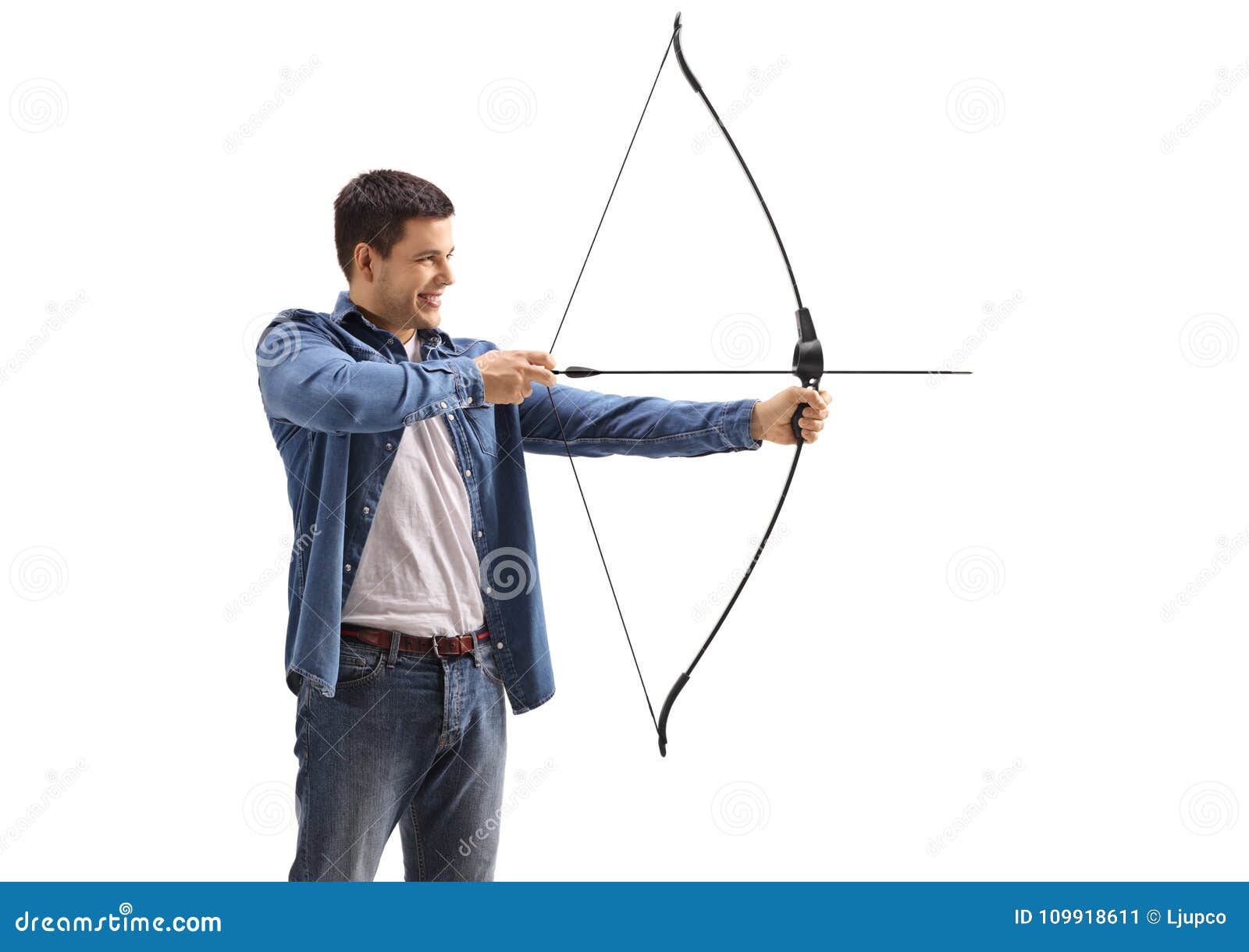 Young Man Aiming with a Bow and Arrow Stock Image - Image of equipment ... Young Man Aiming with a Bow and Arrow Stock Image - Image of equipment ...