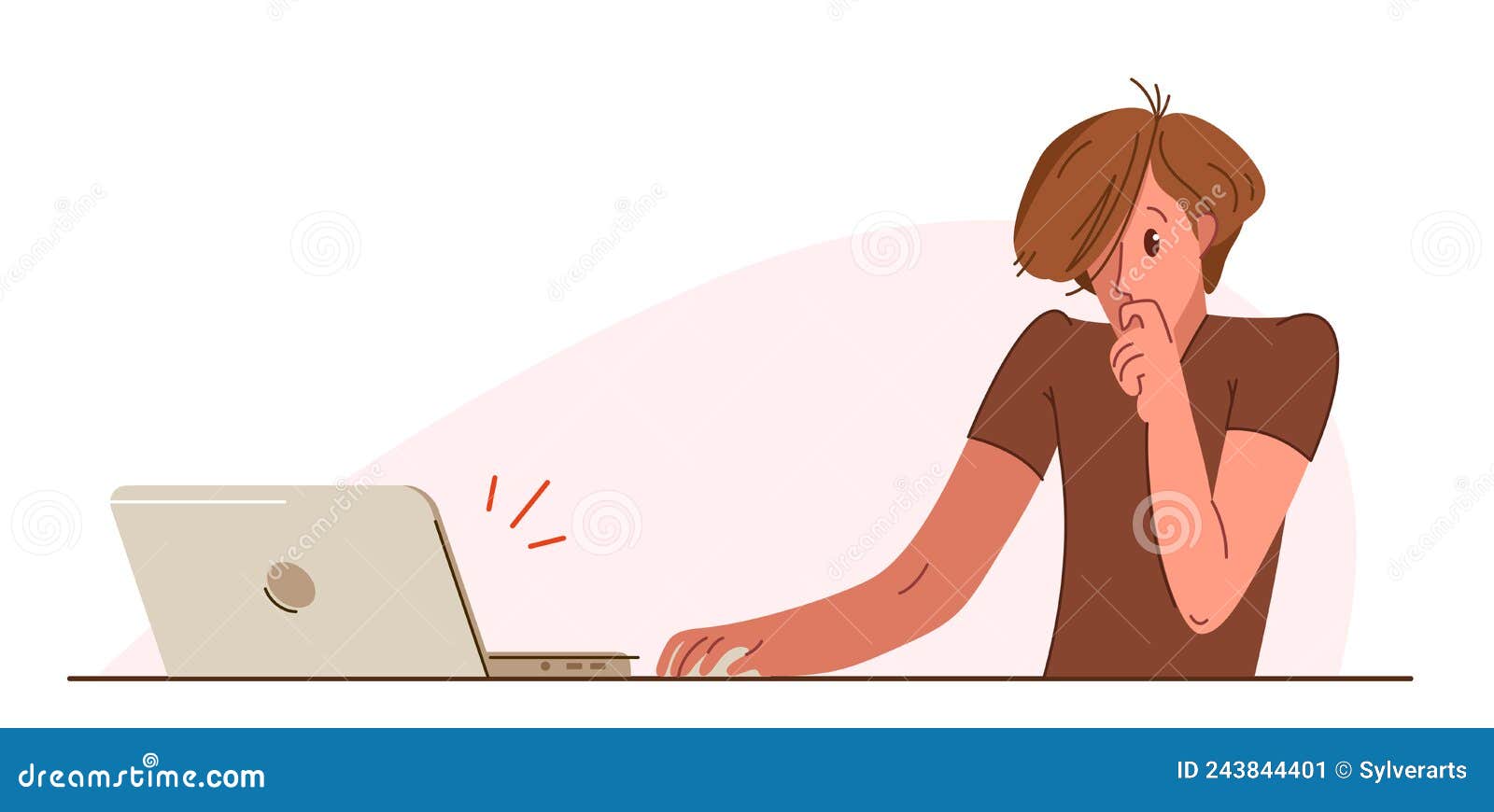 An Alarmed Worker Is Sitting On An Hourglass With Laptop And Rushing To ...