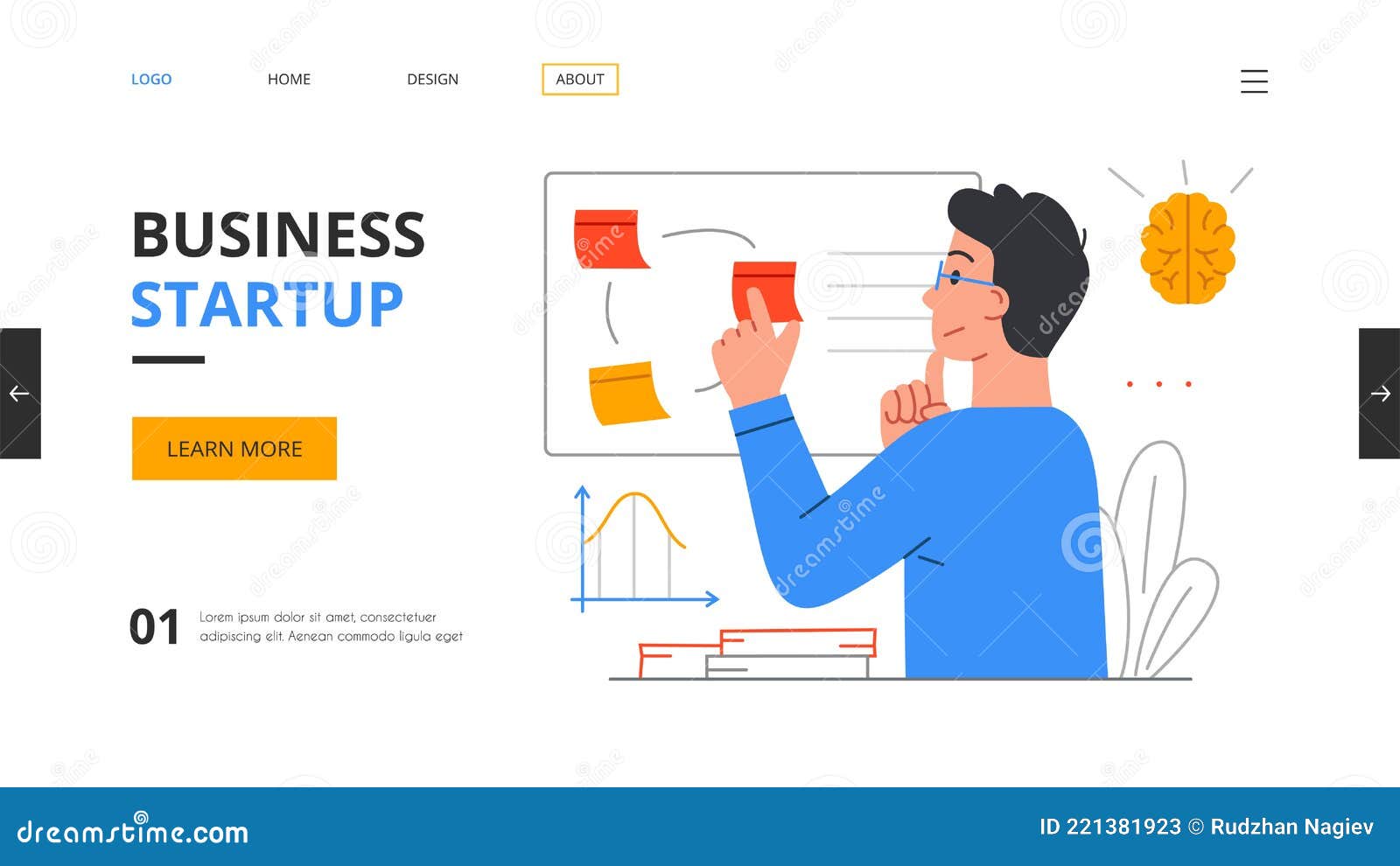 Young Man Young Man Analyzing Data Stock Vector - Illustration of entrepreneurship, analyst ...