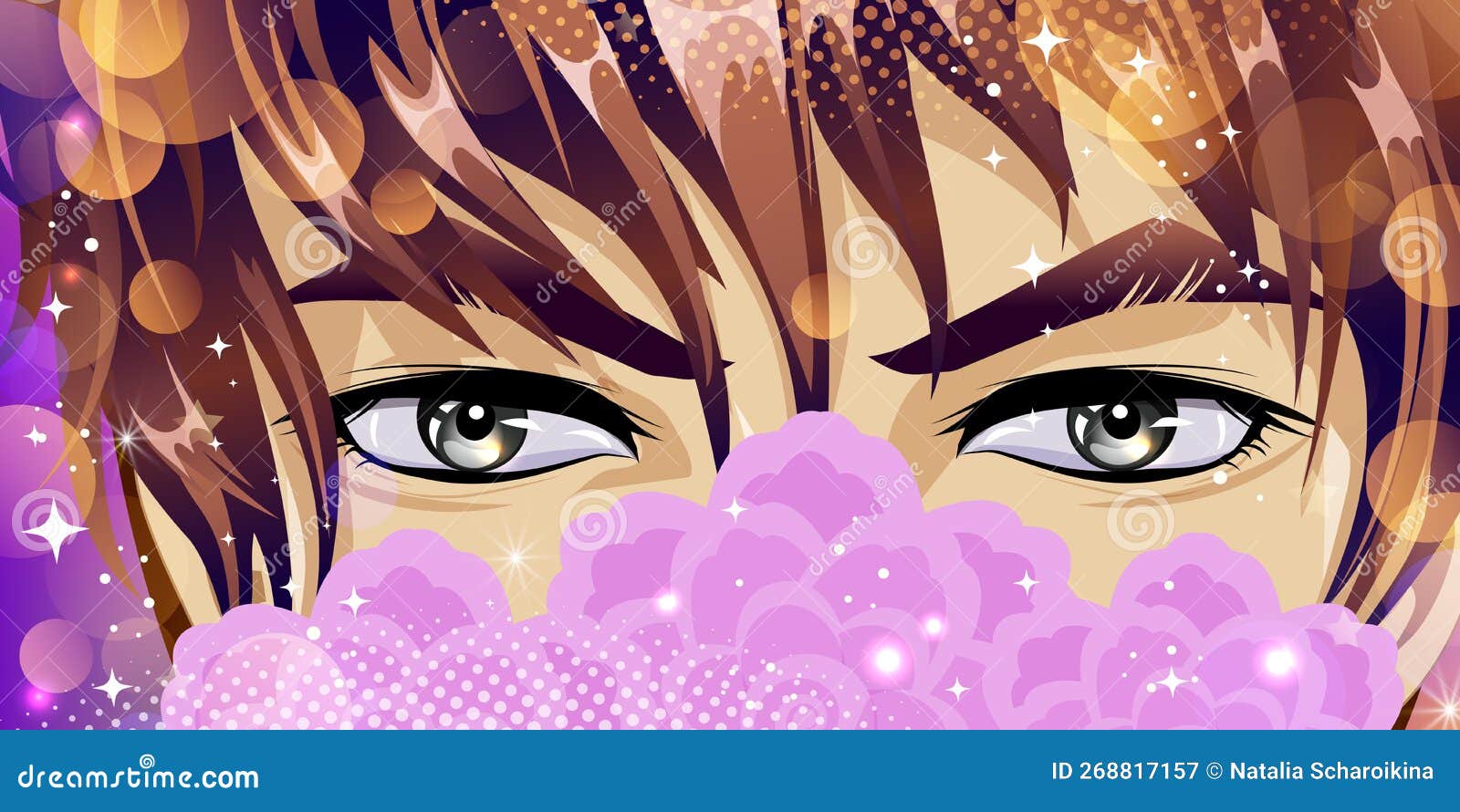 Young Man in Anime Style. Happy Look Stock Vector - Illustration of ...