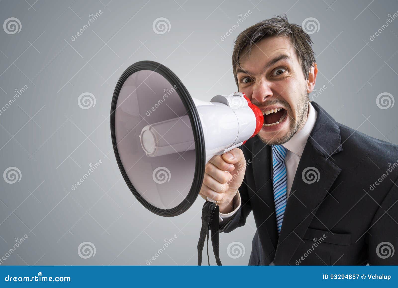 Young Man is Announcing a Message and Shouting To Megaphone Stock Image ...