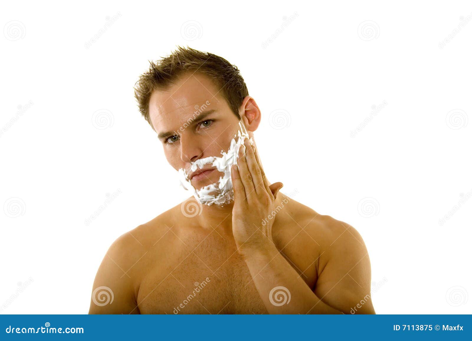 Young Man Applying Shaving Cream To His Face Stock Image - Image of ...