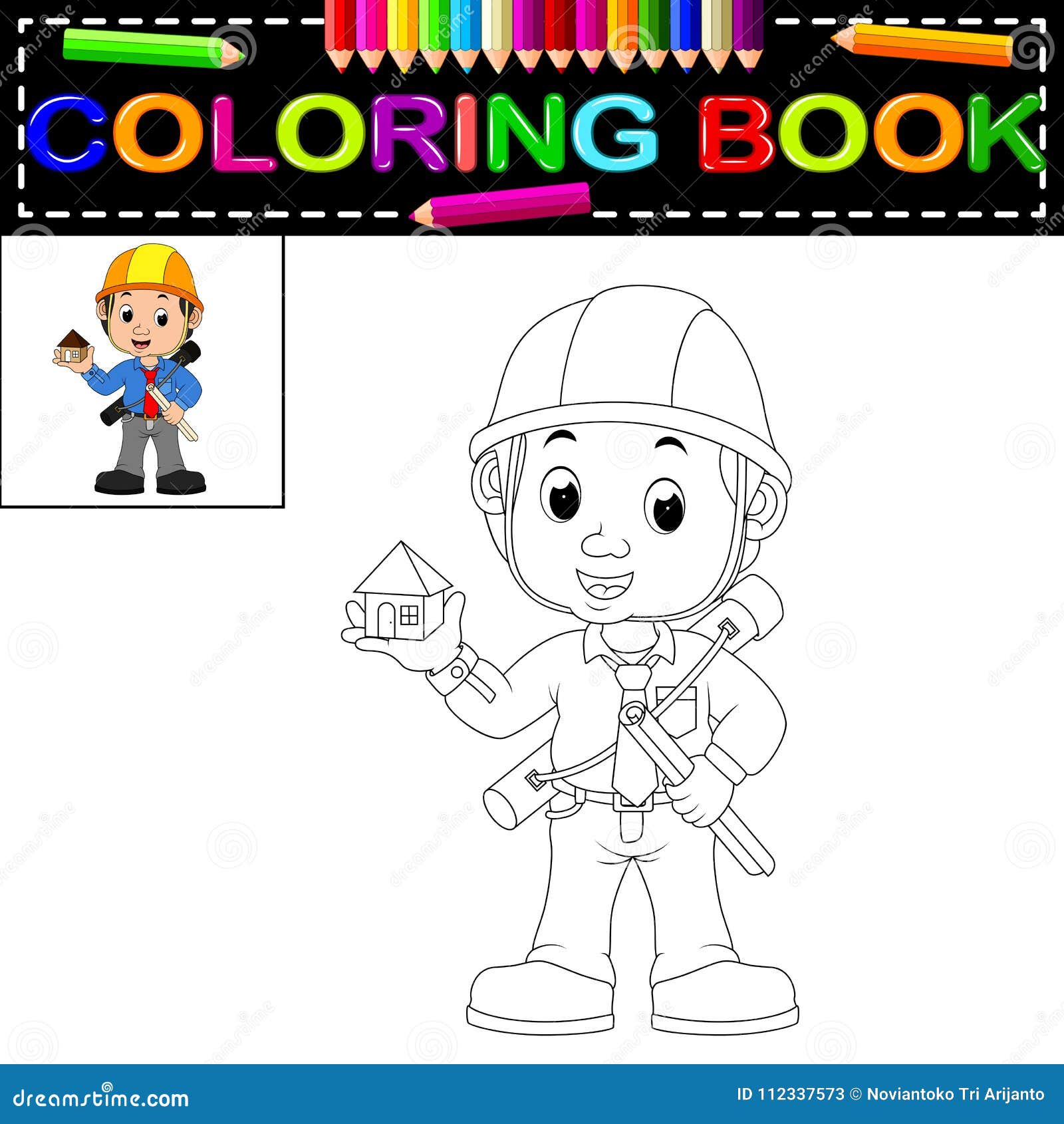 Young Man Architect Coloring Book Stock Vector - Illustration of ... Young Man Architect Coloring Book Stock Vector - Illustration of ...