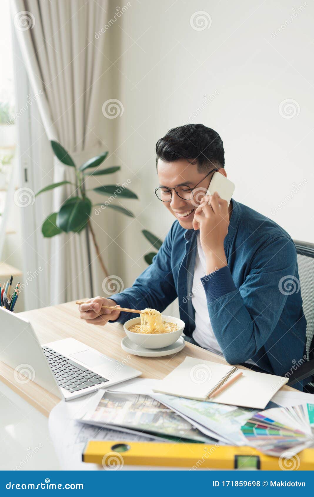 Young Man Architect Working in the Office Occupation Stock Photo ...