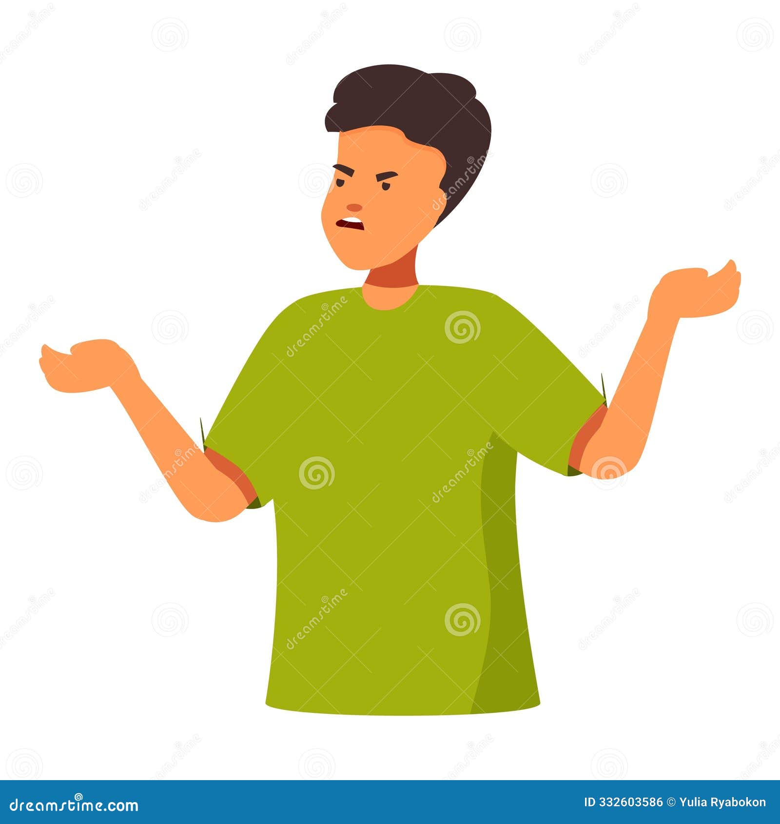 Young Man Arguing and Gesturing with Hands Having Aggressive Facial ...