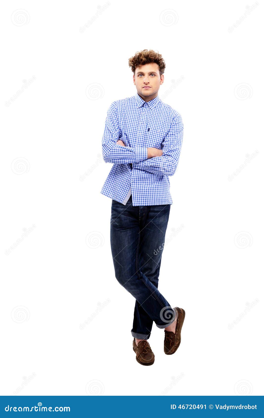 Young man with arms folded stock image. Image of satisfaction - 46720491