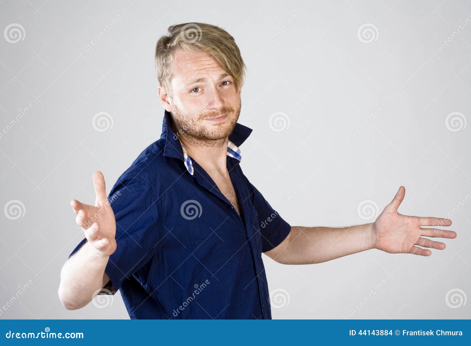 Young Man with Arms Outstretched Stock Photo - Image of isolated ...