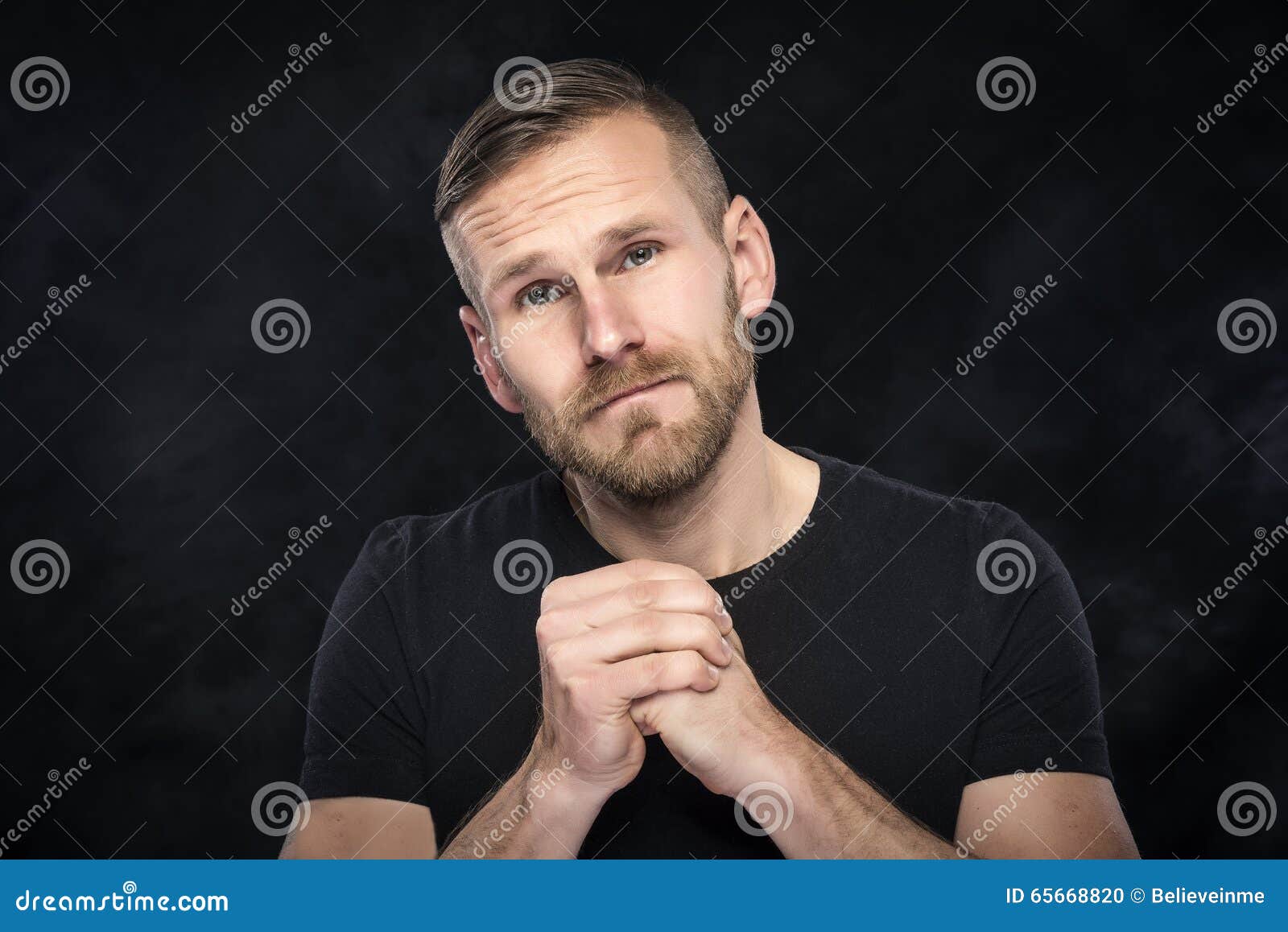 Young Man Asks for Forgiveness. Stock Photo - Image of help, expression ...