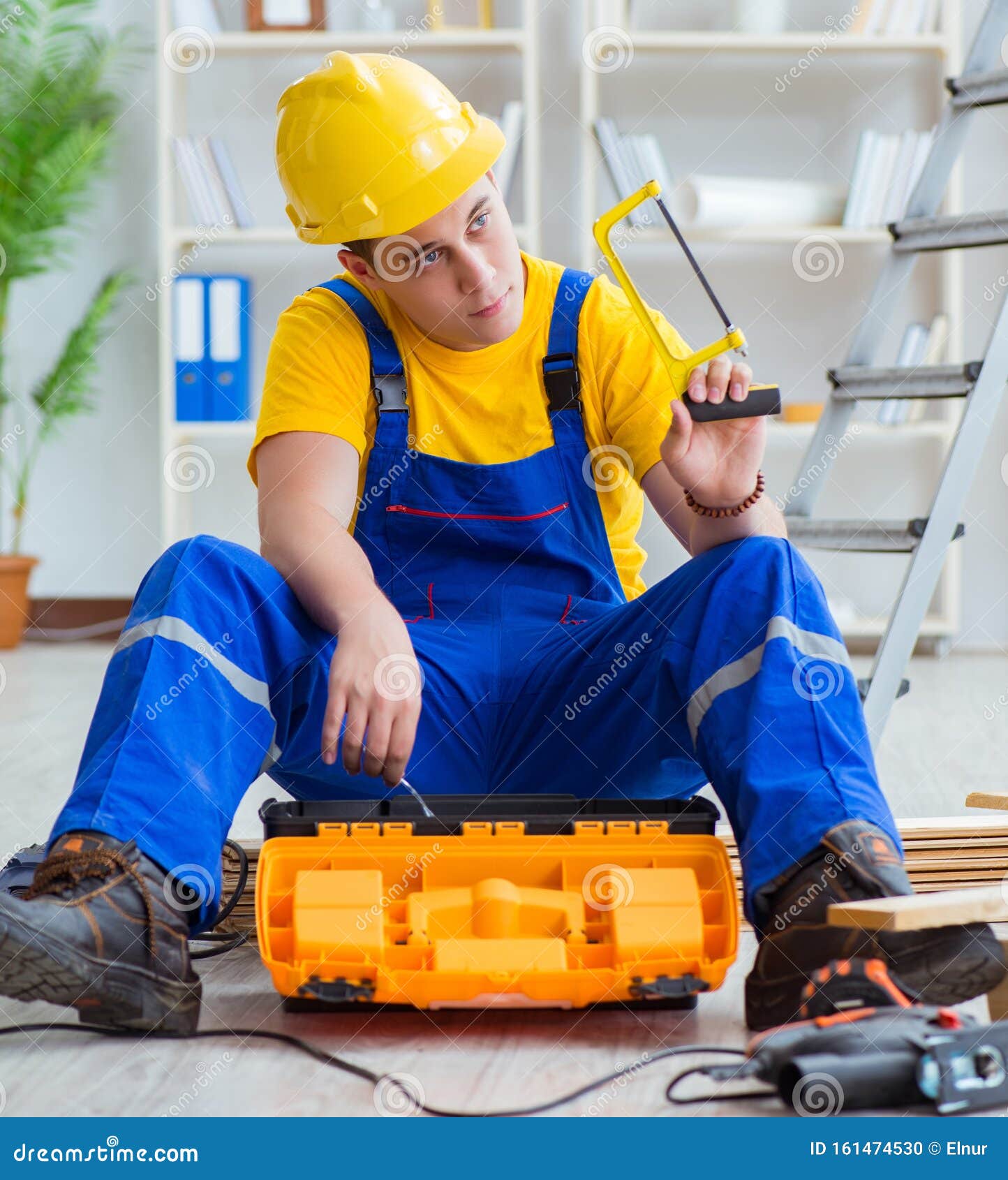 Young Man Assembling Wood Pallet Stock Photo - Image of house, pallet ...