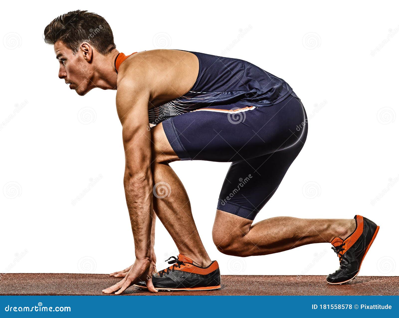 Running Man Isolated Vector Silhouette Sprinting Young