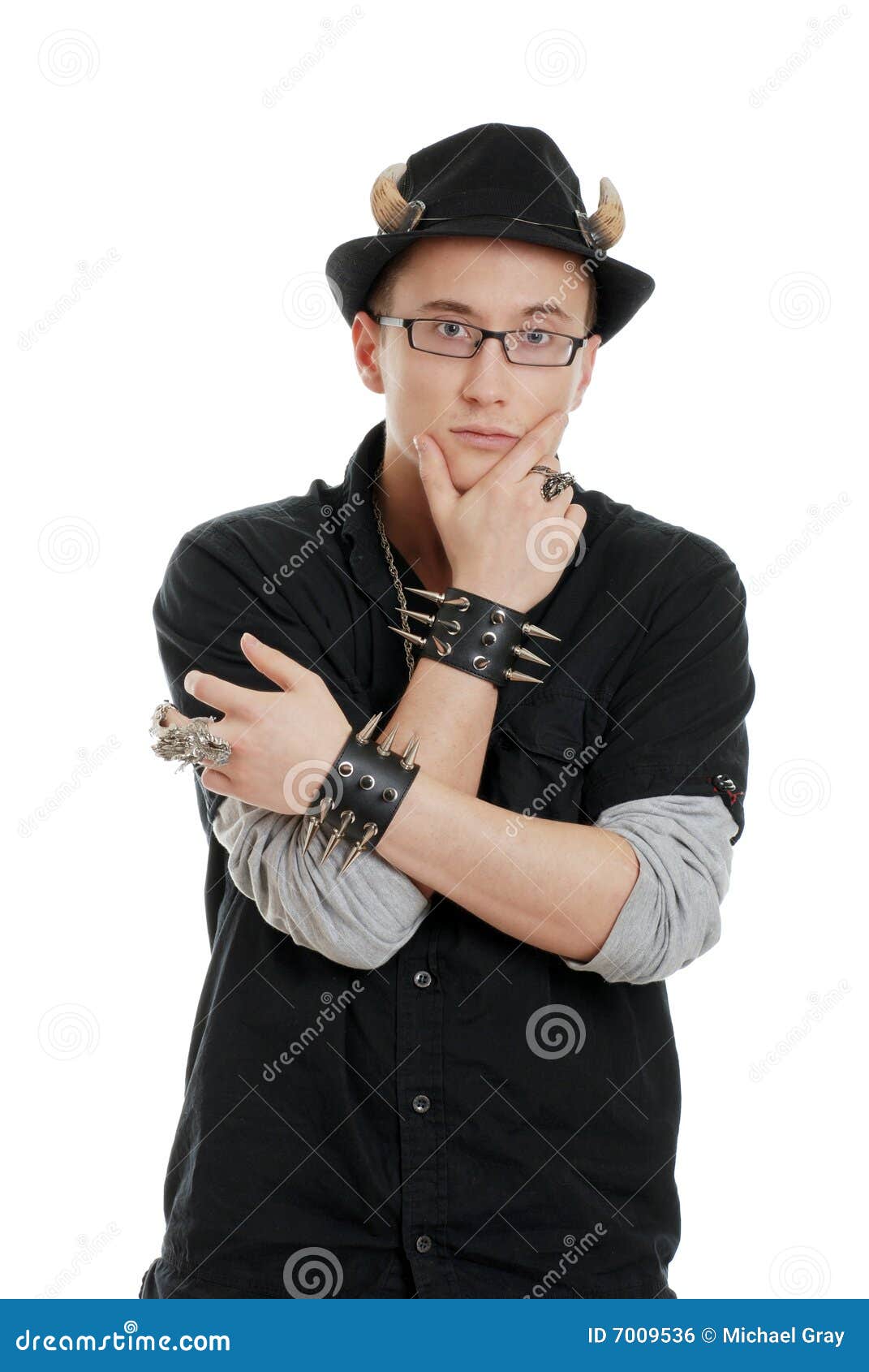Young man with attitude stock photo. Image of rocker, spikes - 7009536
