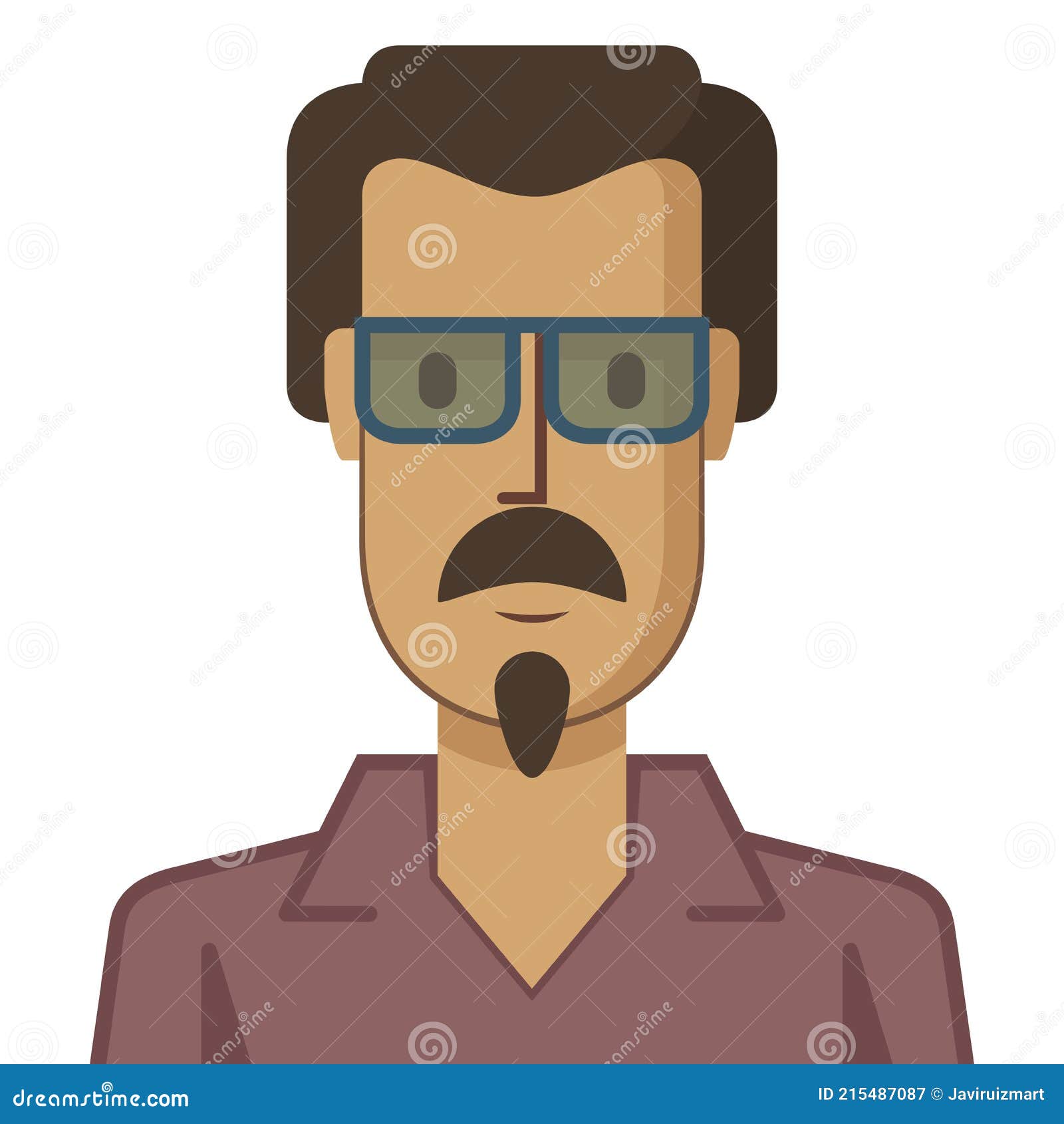 Young Man Avatar with Goatee and Mustache, Flat Style Stock Vector ...