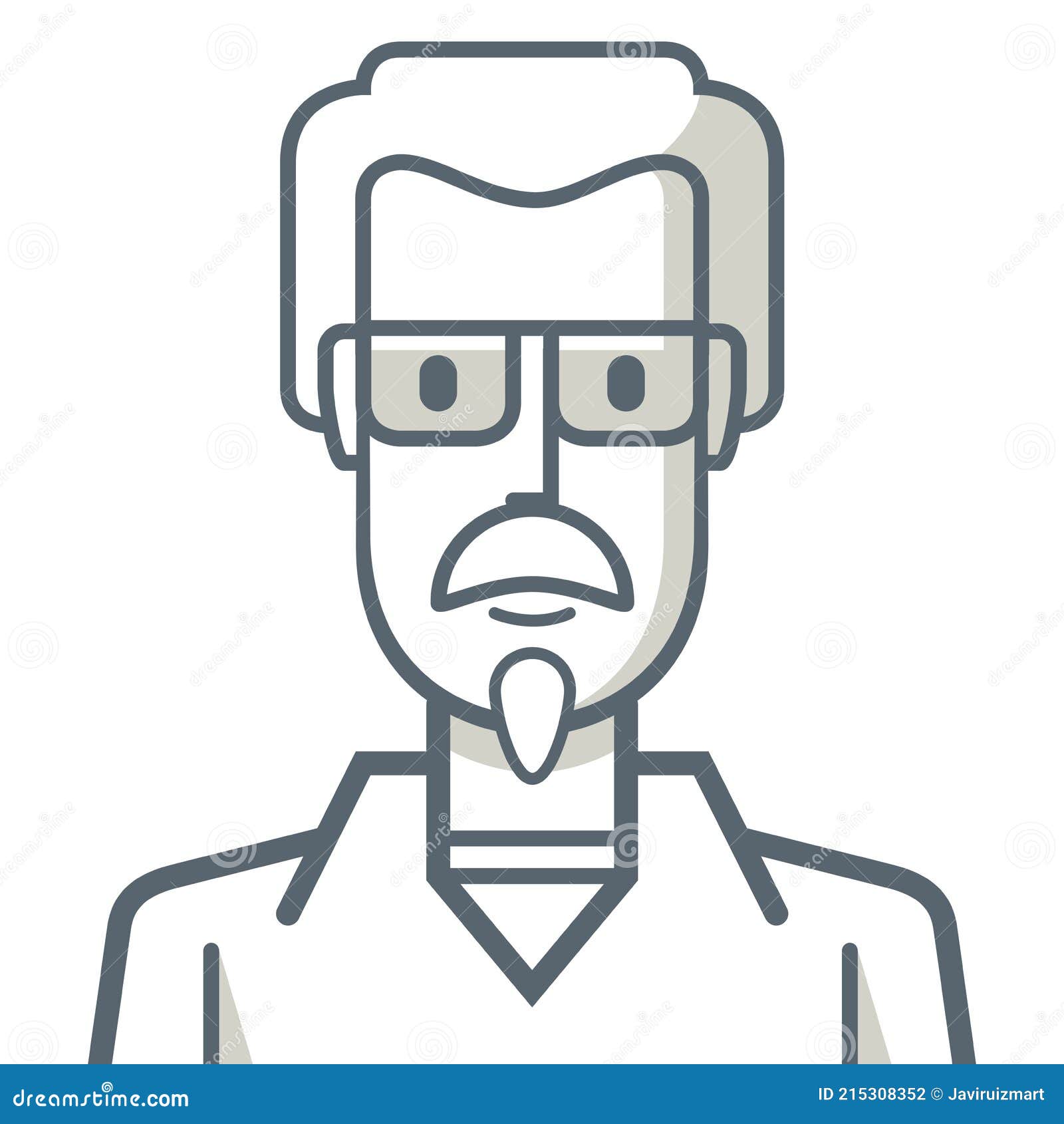 Young Man Avatar with Goatee and Mustache Stock Vector - Illustration ...