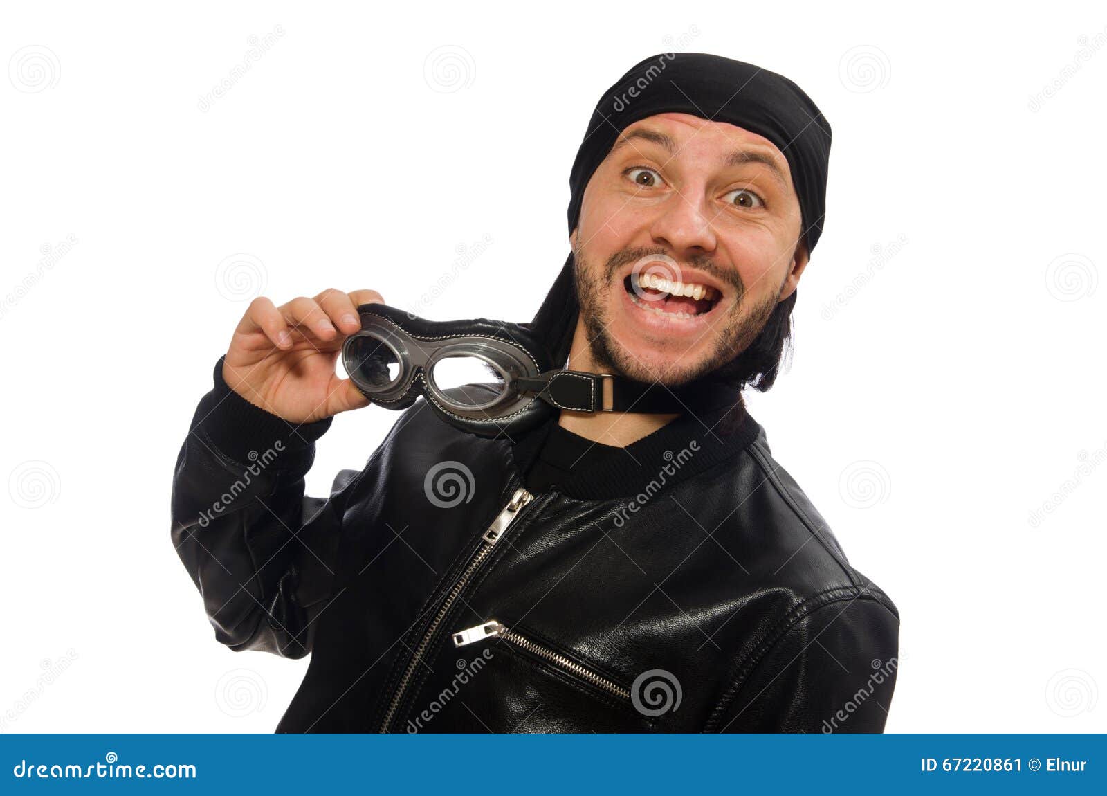 The Young Man with Aviator Glasses on White Stock Image - Image of ...