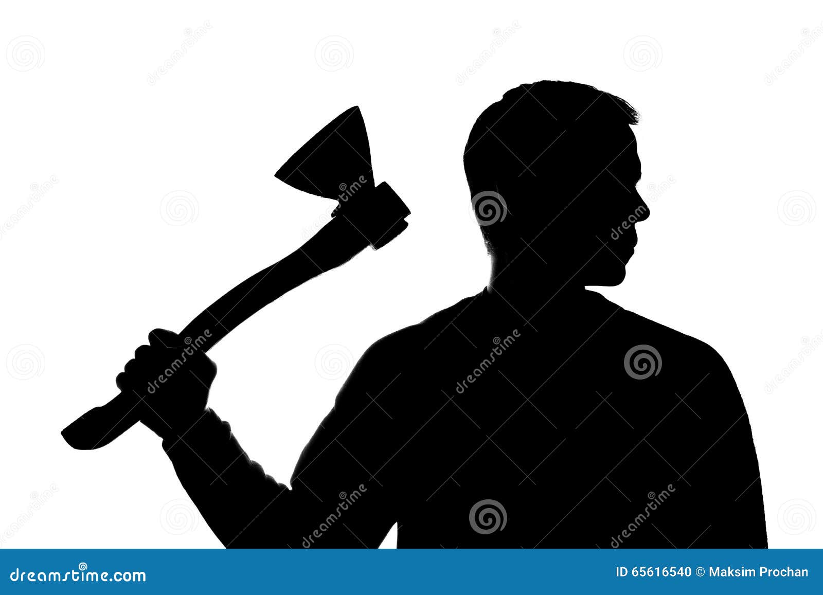 Young Man with an Ax in His Hand - Silhouette Stock Photo - Image of ...