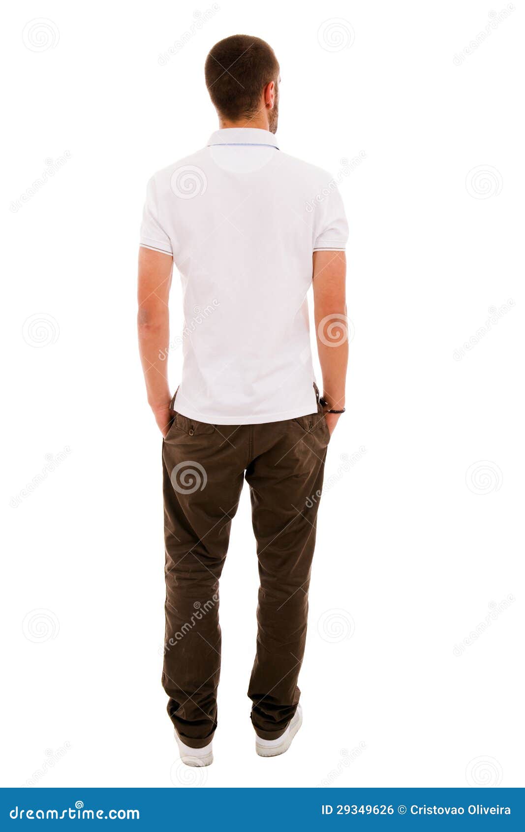Young man from back stock photo. Image of waiting, single - 29349626