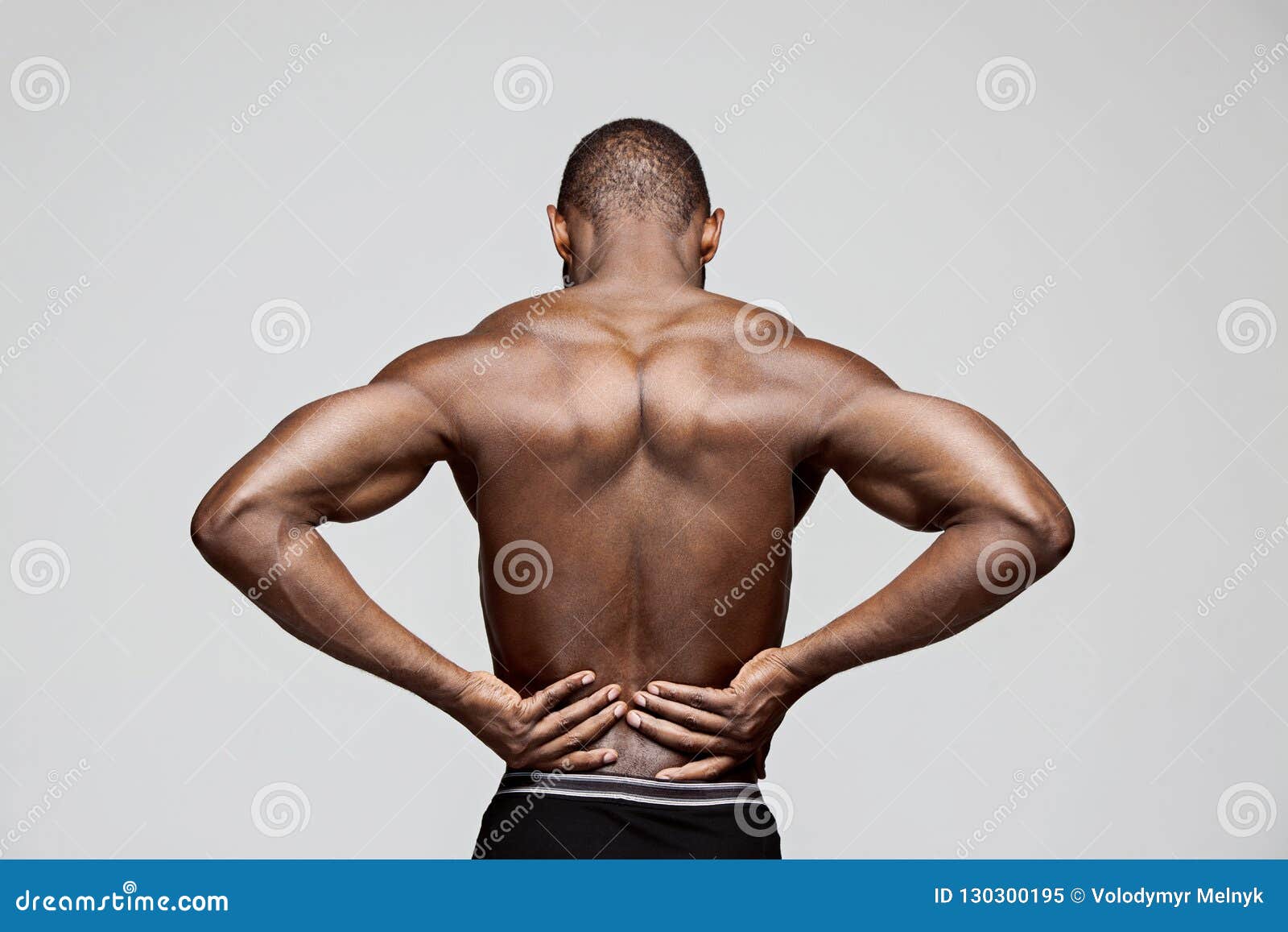 Young Man with Back Pain Isolated on White Stock Image - Image of ...