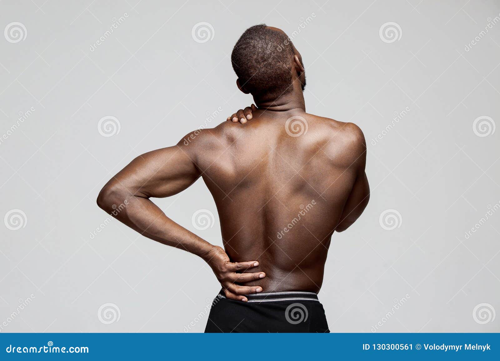 Young Man with Back Pain Isolated on White Stock Image - Image of ...