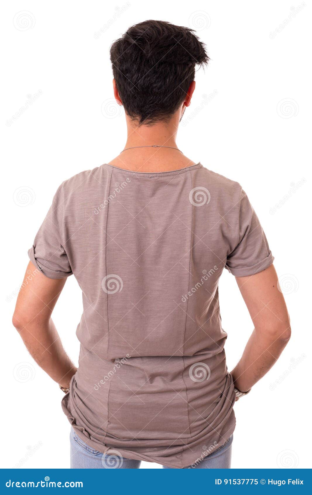 Young man stock image. Image of rear, posing, look, backview - 91537775