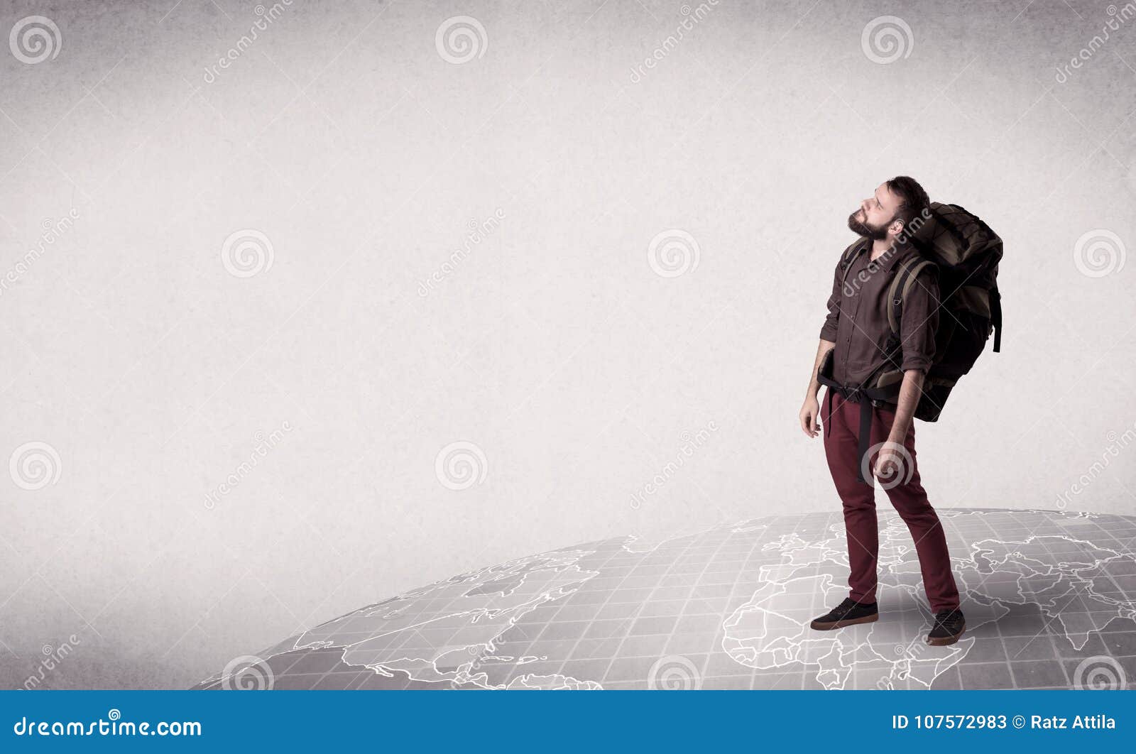 Young man with a backpack stock image. Image of backpacking - 107572983