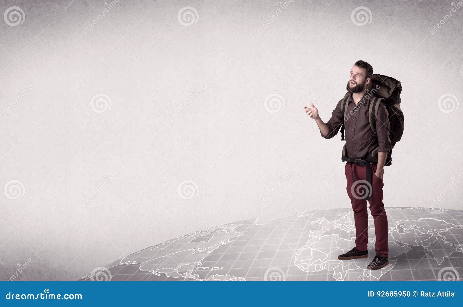 Young man with a backpack stock photo. Image of hiking - 92685950