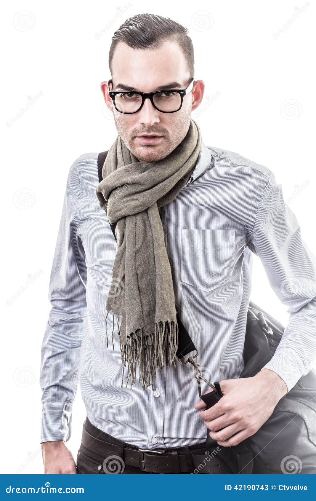 Young man with bag stock image. Image of adult, attractive - 42190743
