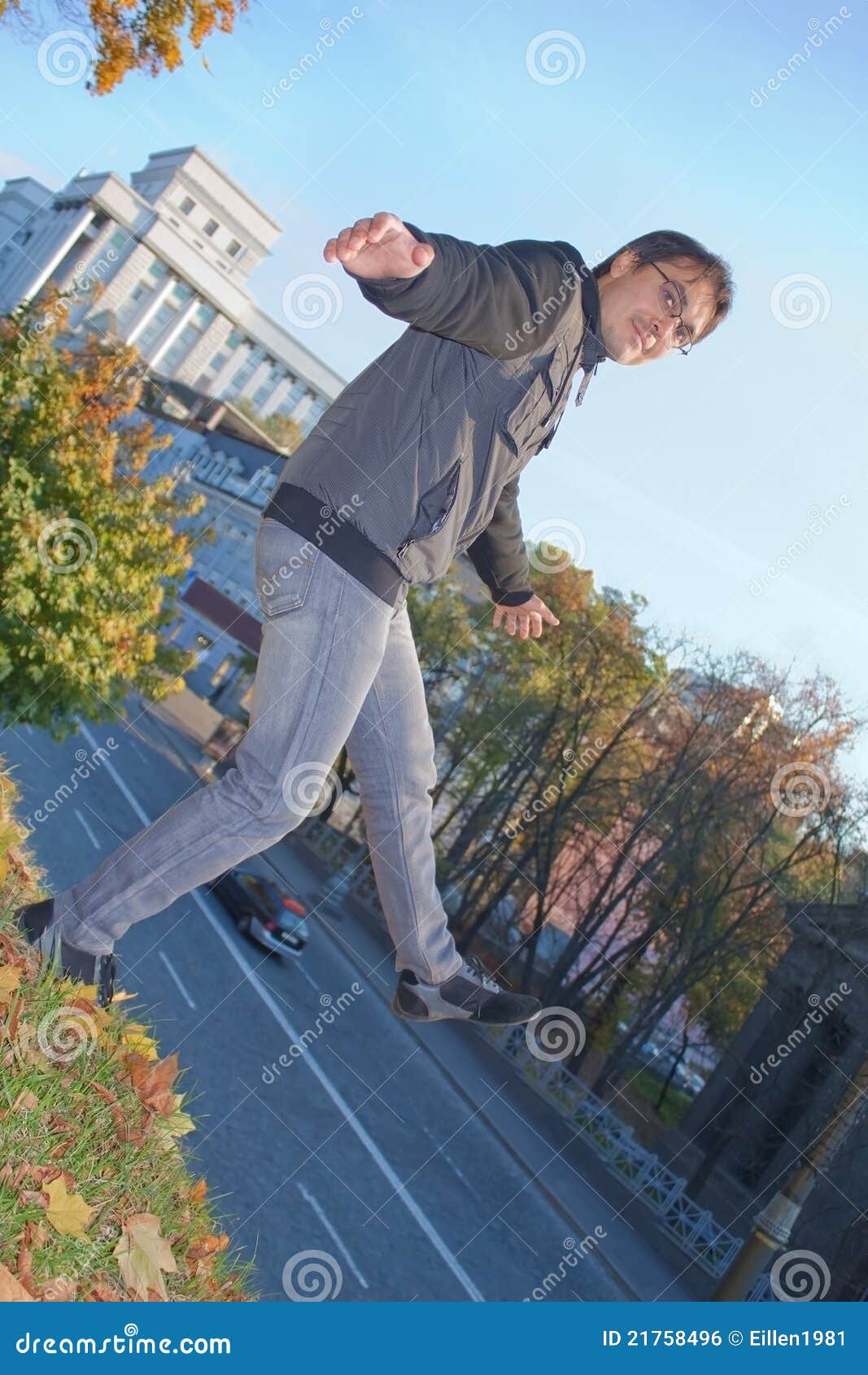 Young Man Balancing Outdoors Stock Photo - Image of happiness, activity ...