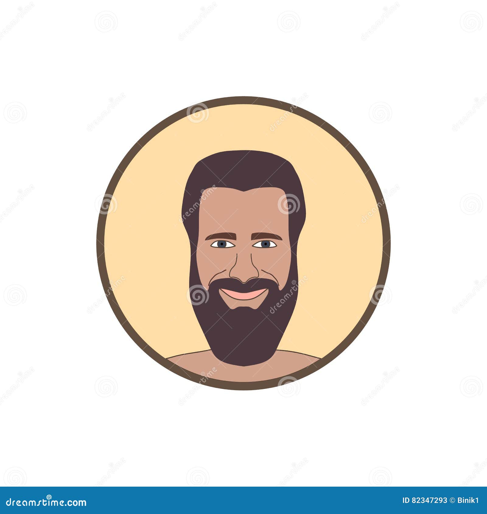 Young man with beard icon stock vector. Illustration of grunge - 82347293