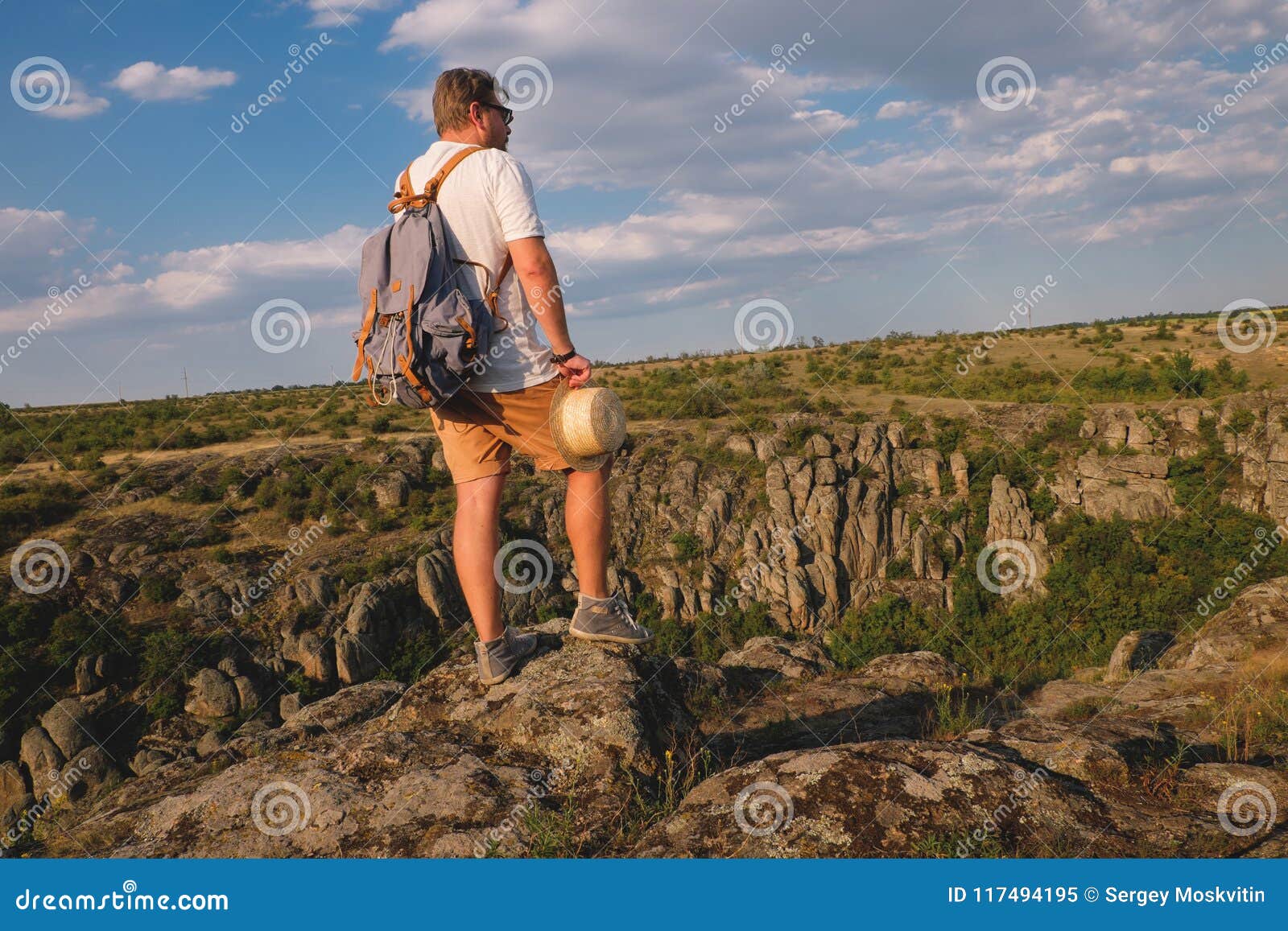 Young Man with Beard Standing on the Precipice of Canyon Stock Image ... Young Man with Beard Standing on the Precipice of Canyon Stock Image ...