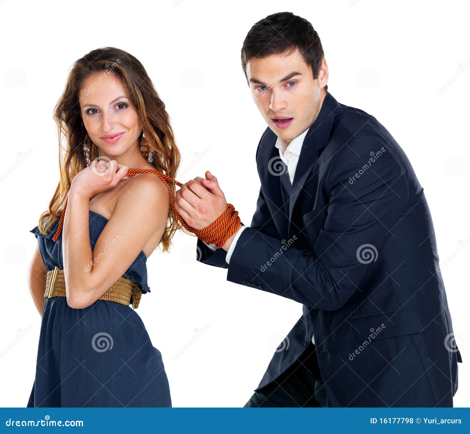 Young Man Being in Control of His Girlfriend Stock Photo - Image of ...
