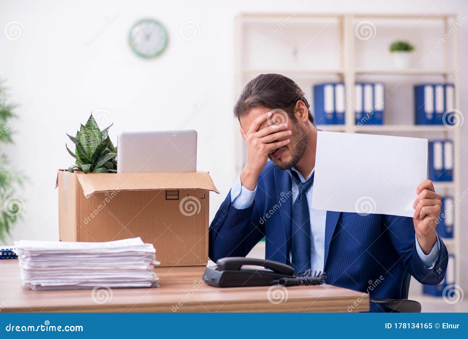 Young Man Being Fired from His Work Stock Image - Image of business ...