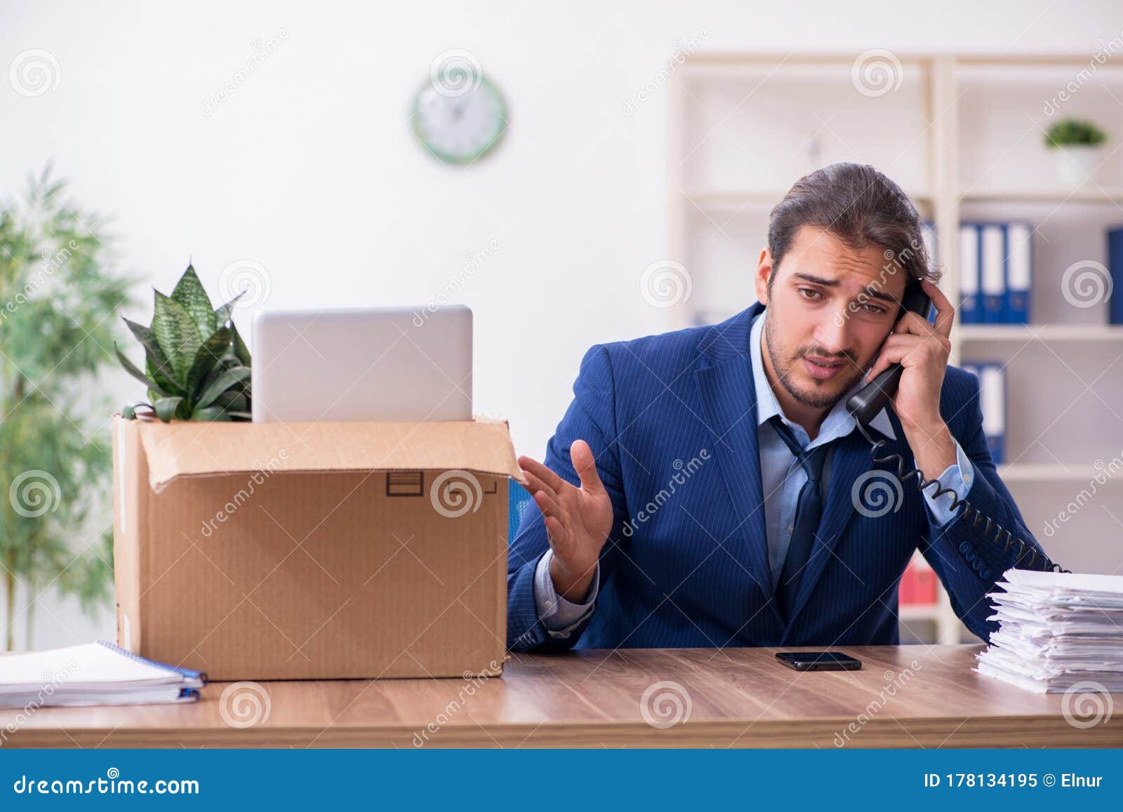 Young Man Being Fired from His Work Stock Image - Image of broke, fired ...