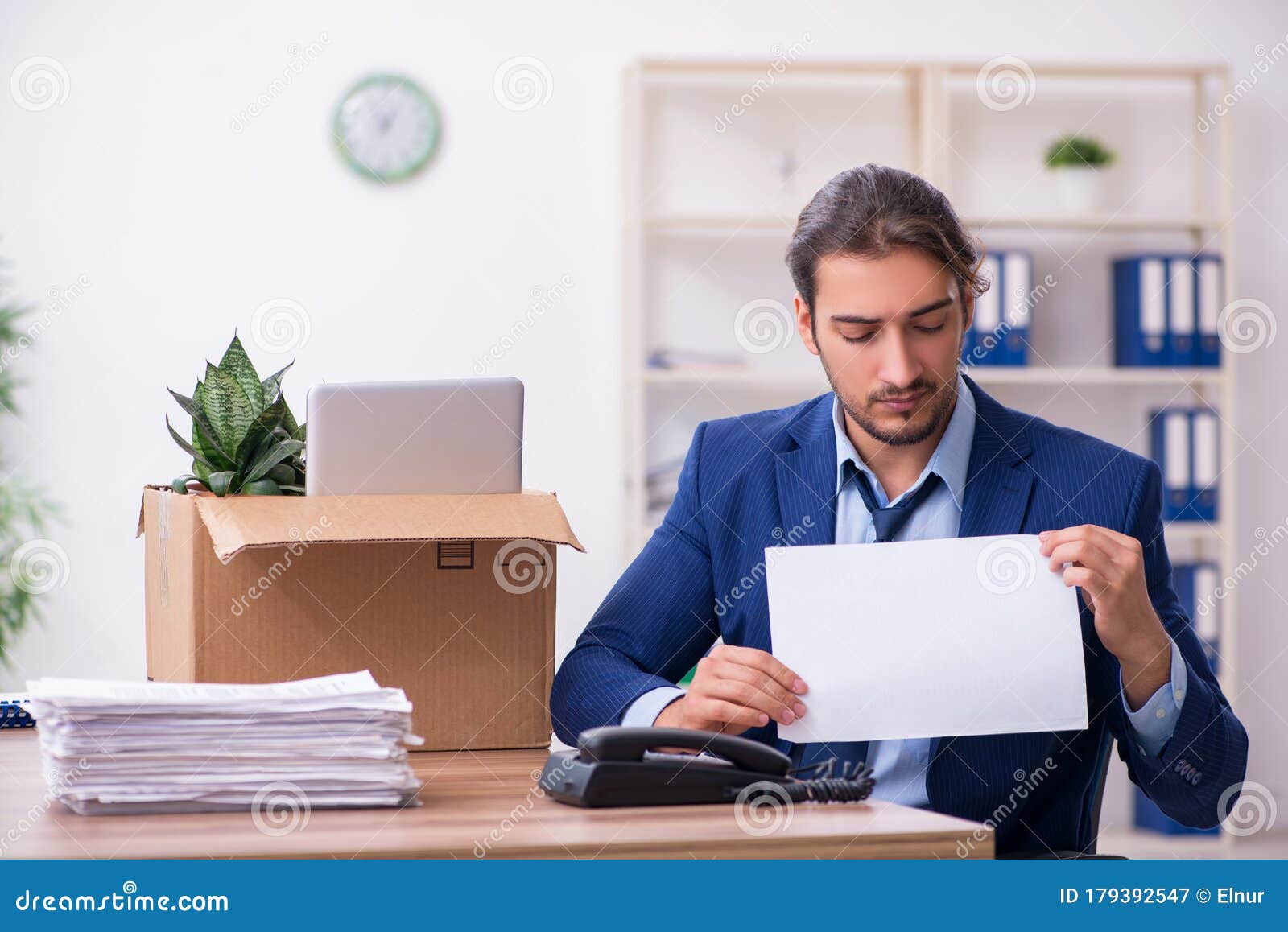 Young Man Being Fired from His Work Stock Image - Image of insolvent ...