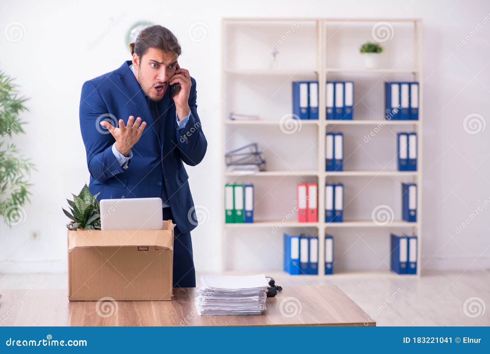 Young Man Being Fired from His Work Stock Image - Image of dismissal ...