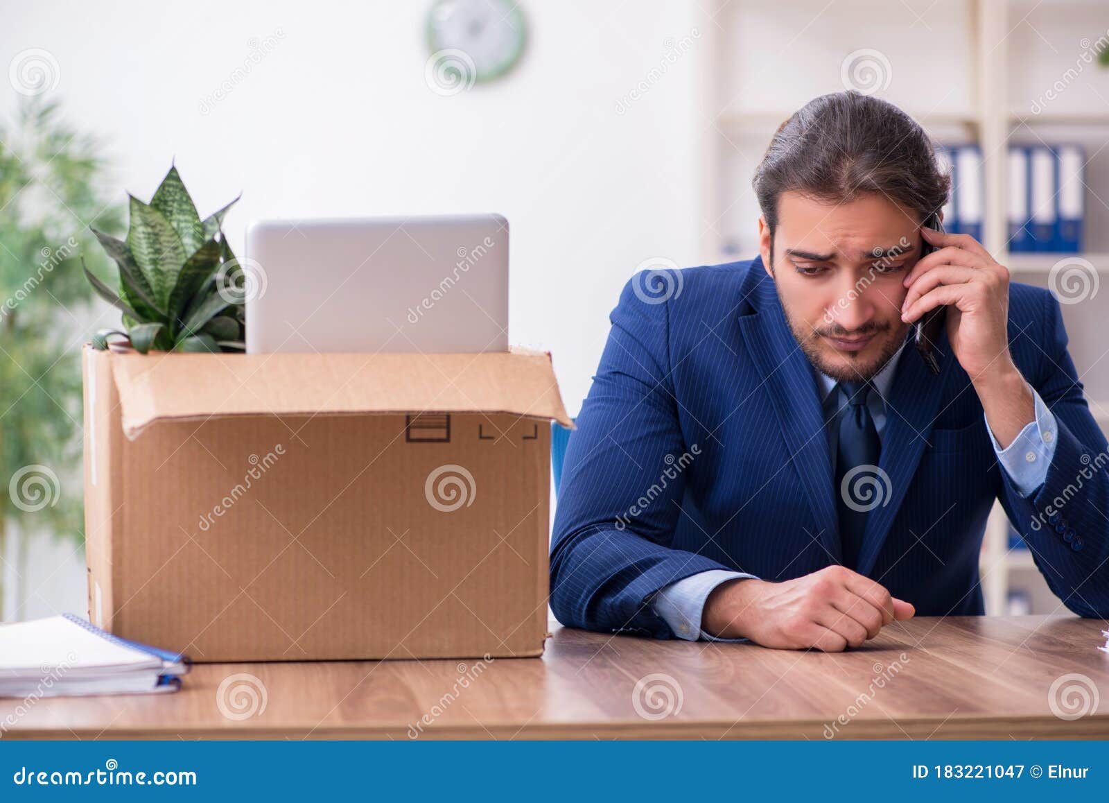 Young Man Being Fired from His Work Stock Image - Image of mobile ...