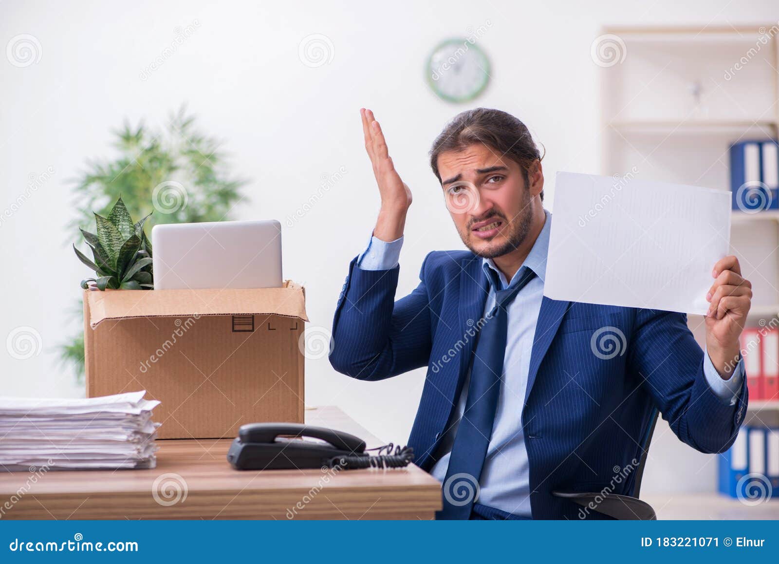 Young Man Being Fired from His Work Stock Image - Image of loss ...