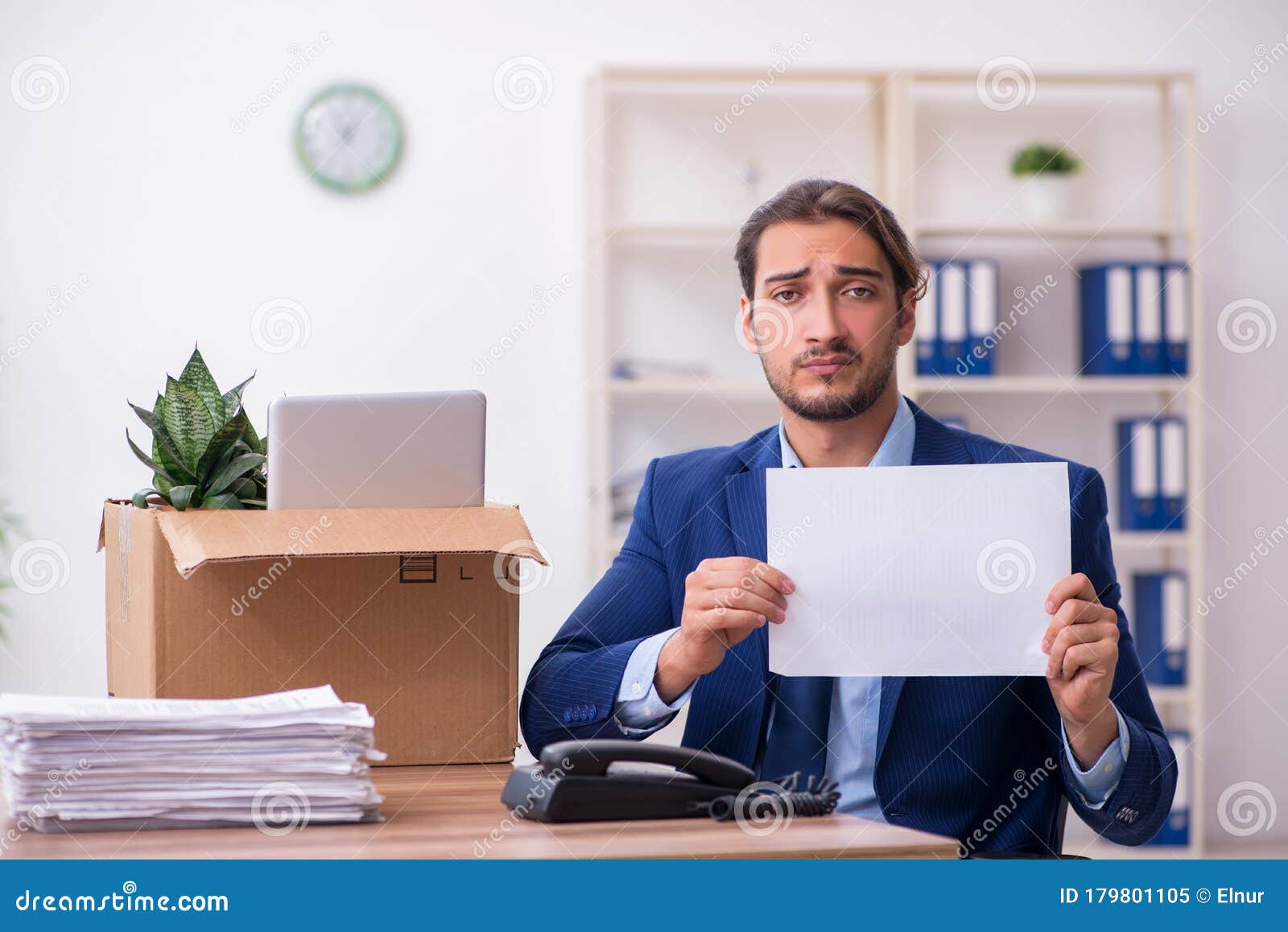 Young Man Being Fired from His Work Stock Image - Image of bankruptcy ...
