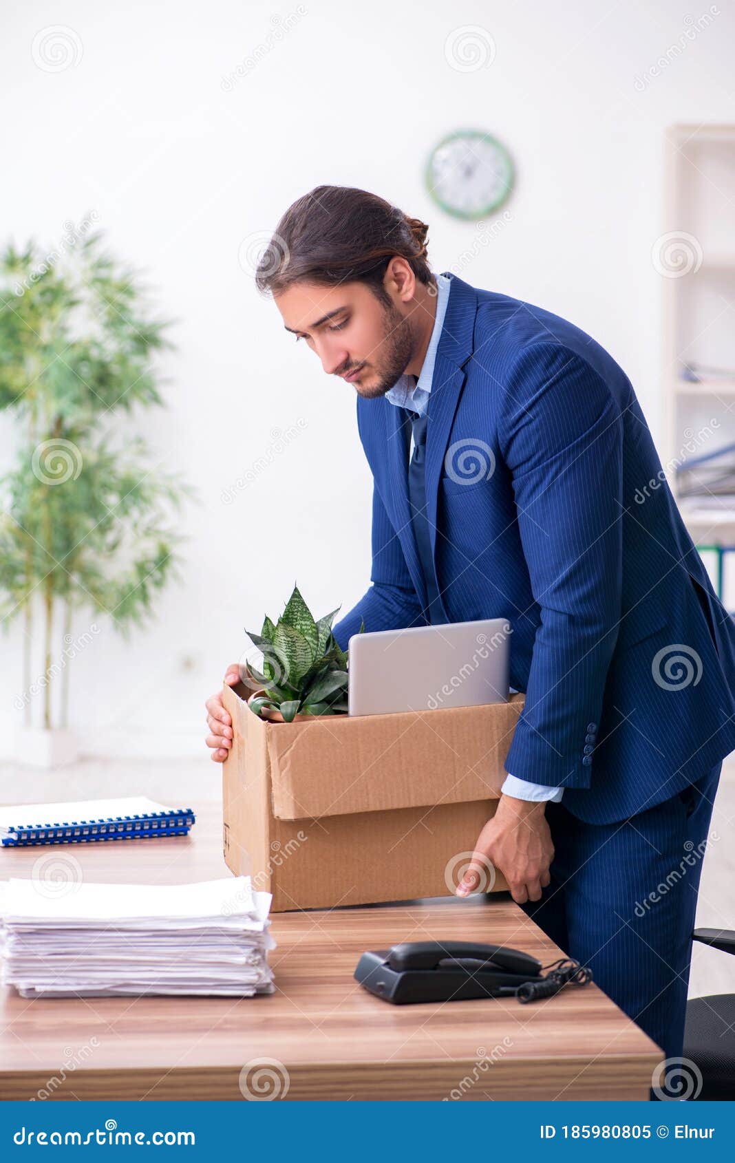 Young Man Being Fired from His Work Stock Image - Image of moving ...