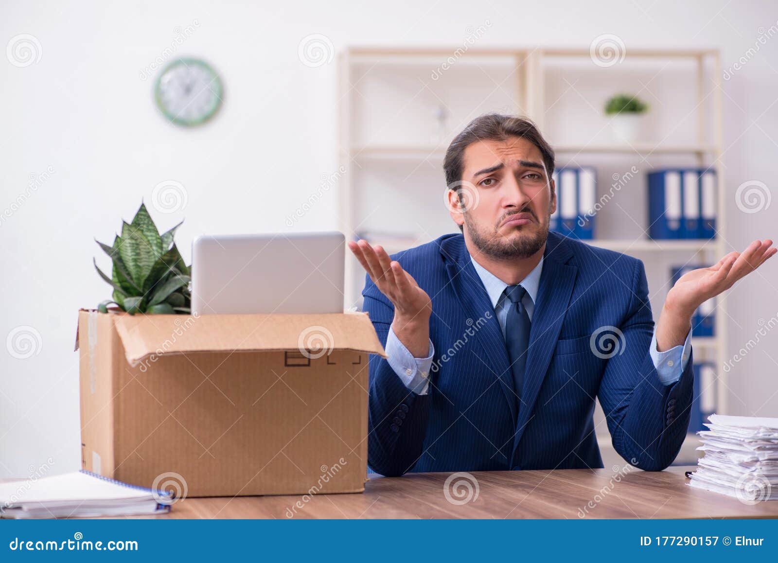 Young Man Being Fired from His Work Stock Image - Image of bankrupt ...