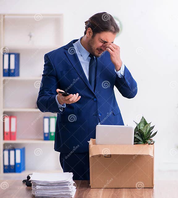 Young Man Being Fired from His Work Stock Photo - Image of broken ...
