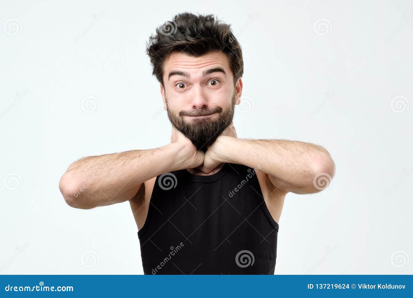 A Young Man Being Strangled Or Choking Stock Photography ...