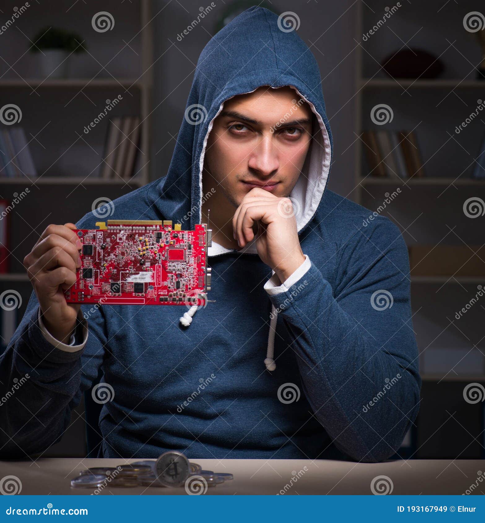 Young Man in Bitcoin Mining Concept Stock Image - Image of commerce ...