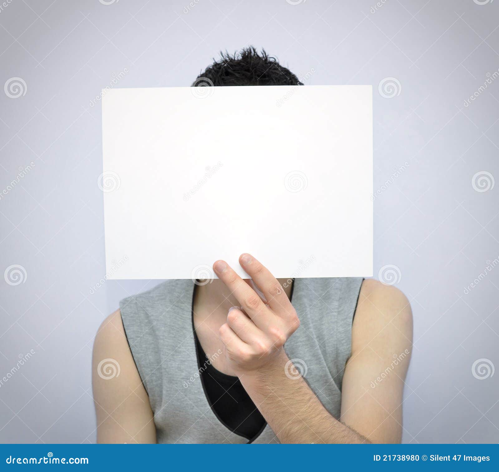 Young man with blank card stock photo. Image of person - 21738980