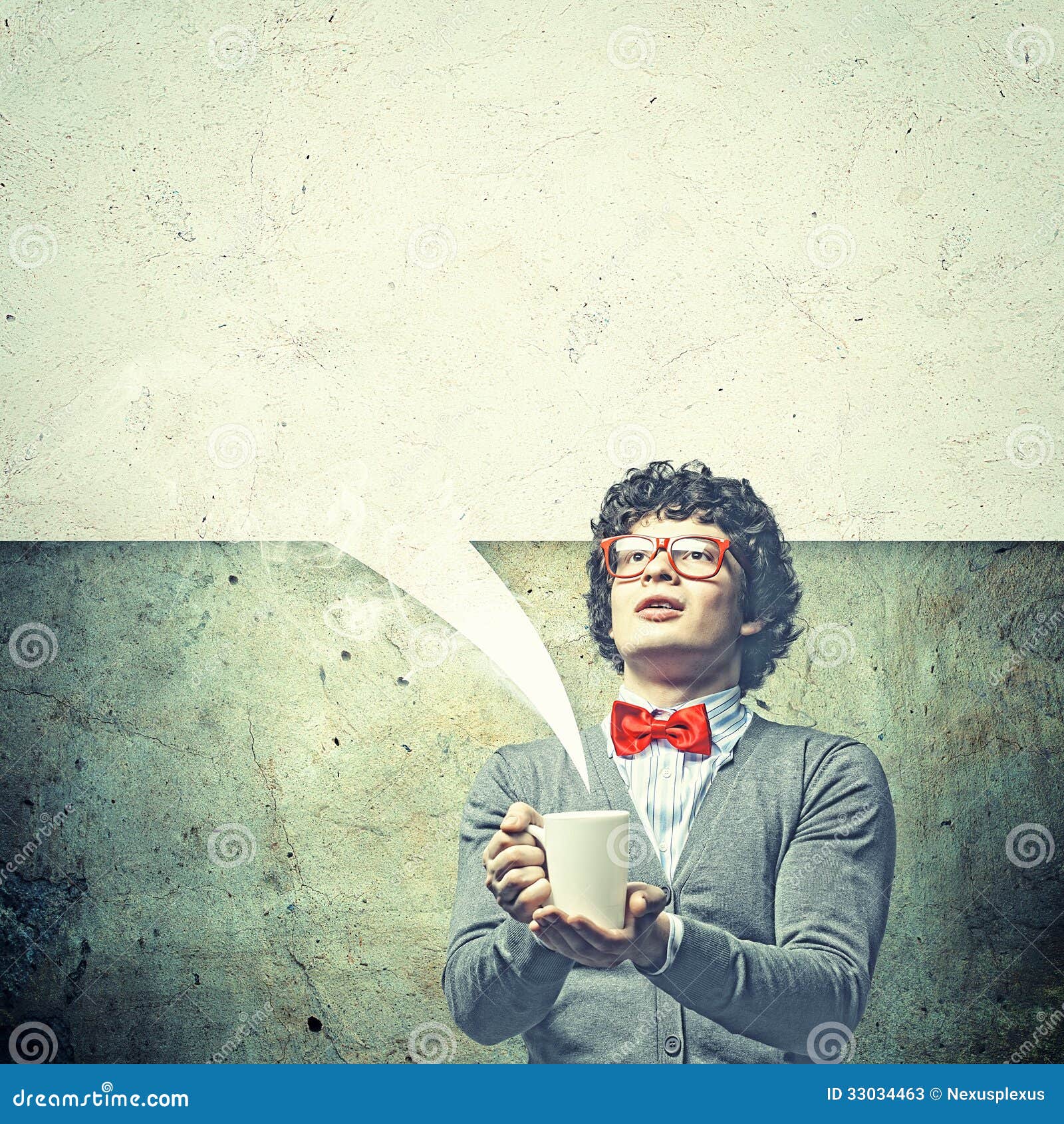 Young Man with Blank Frames for Text Stock Image - Image of billboard ...