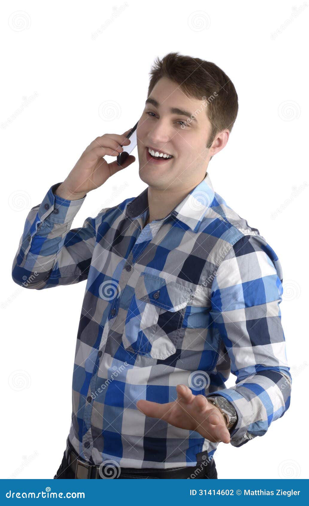 Young Man in Blue Shirt Talking with Cellphone Stock Photo - Image of ... Young Man in Blue Shirt Talking with Cellphone Stock Photo - Image of ...