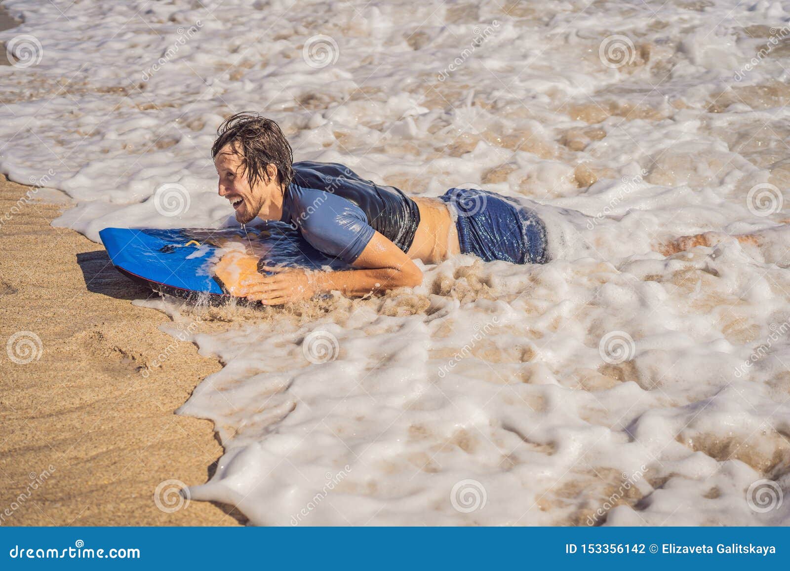 Young Man with Boogie Board at the Beach Stock Photo - Image of athlete ...