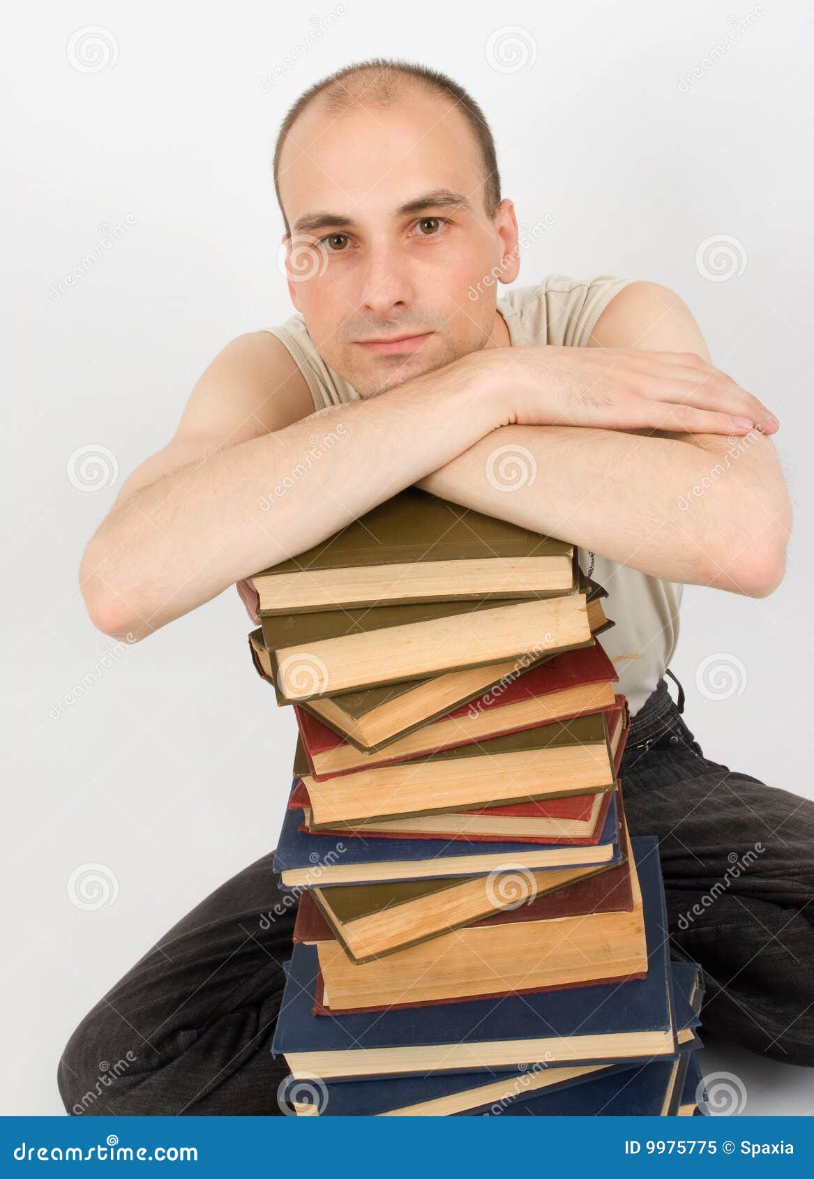 The young man with books stock image. Image of student - 9975775