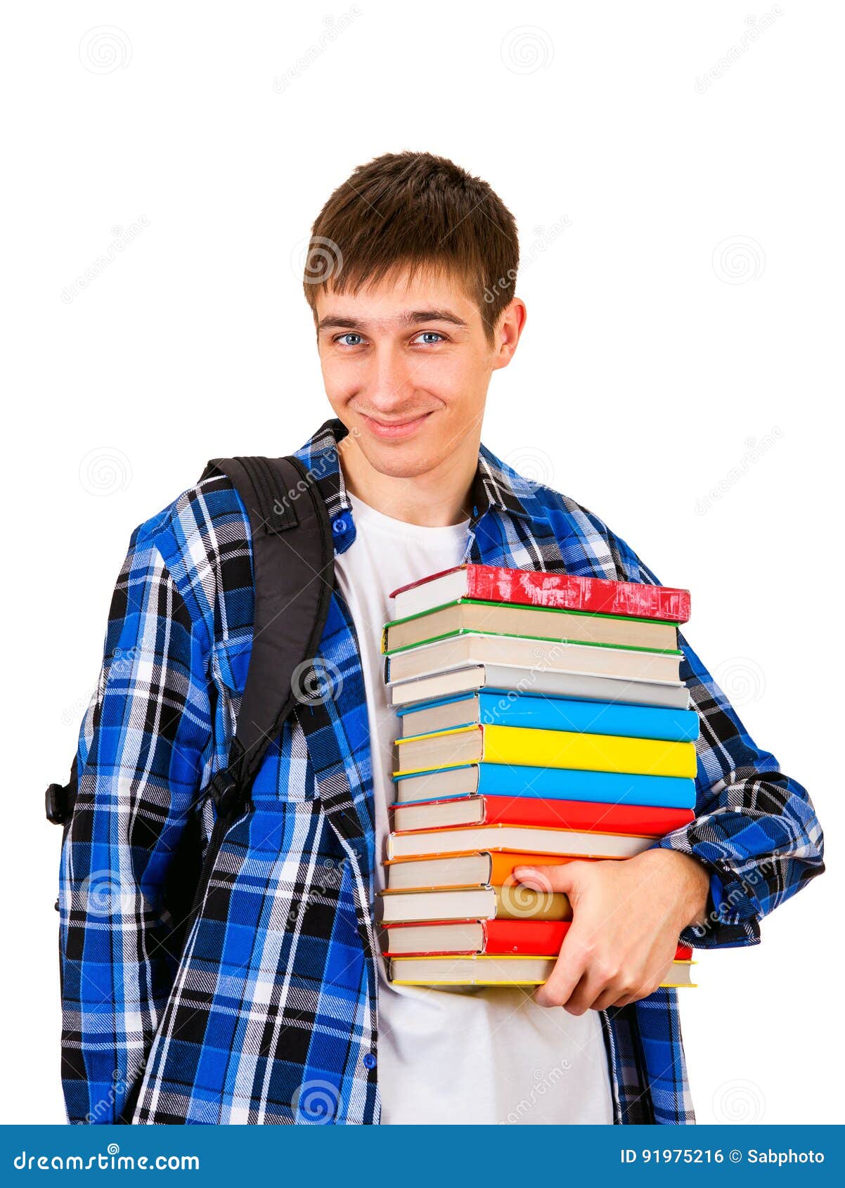 Young Man with a Books stock photo. Image of face, attractive - 91975216