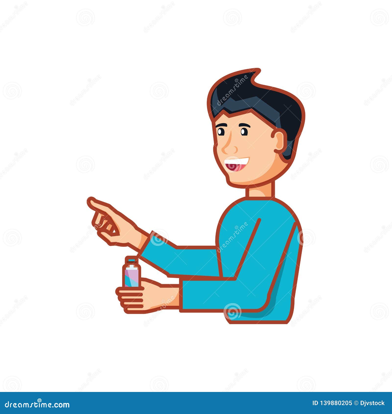 Young Man with Bottle Drink Avatar Character Stock Vector ...